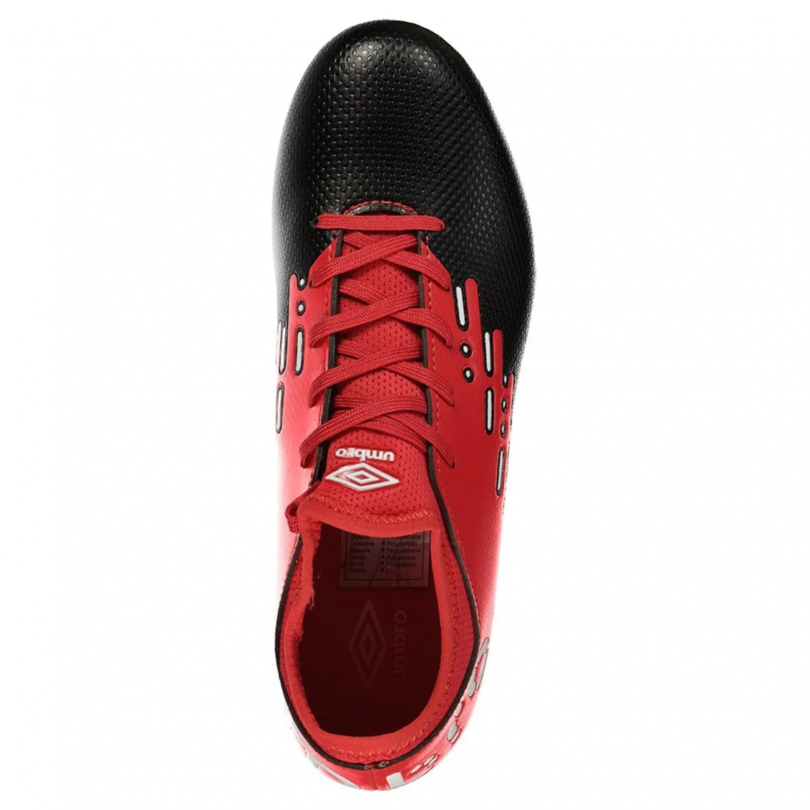 Umbro Cypher AG Football Boot - JUNIOR - Black / White / Vermillion